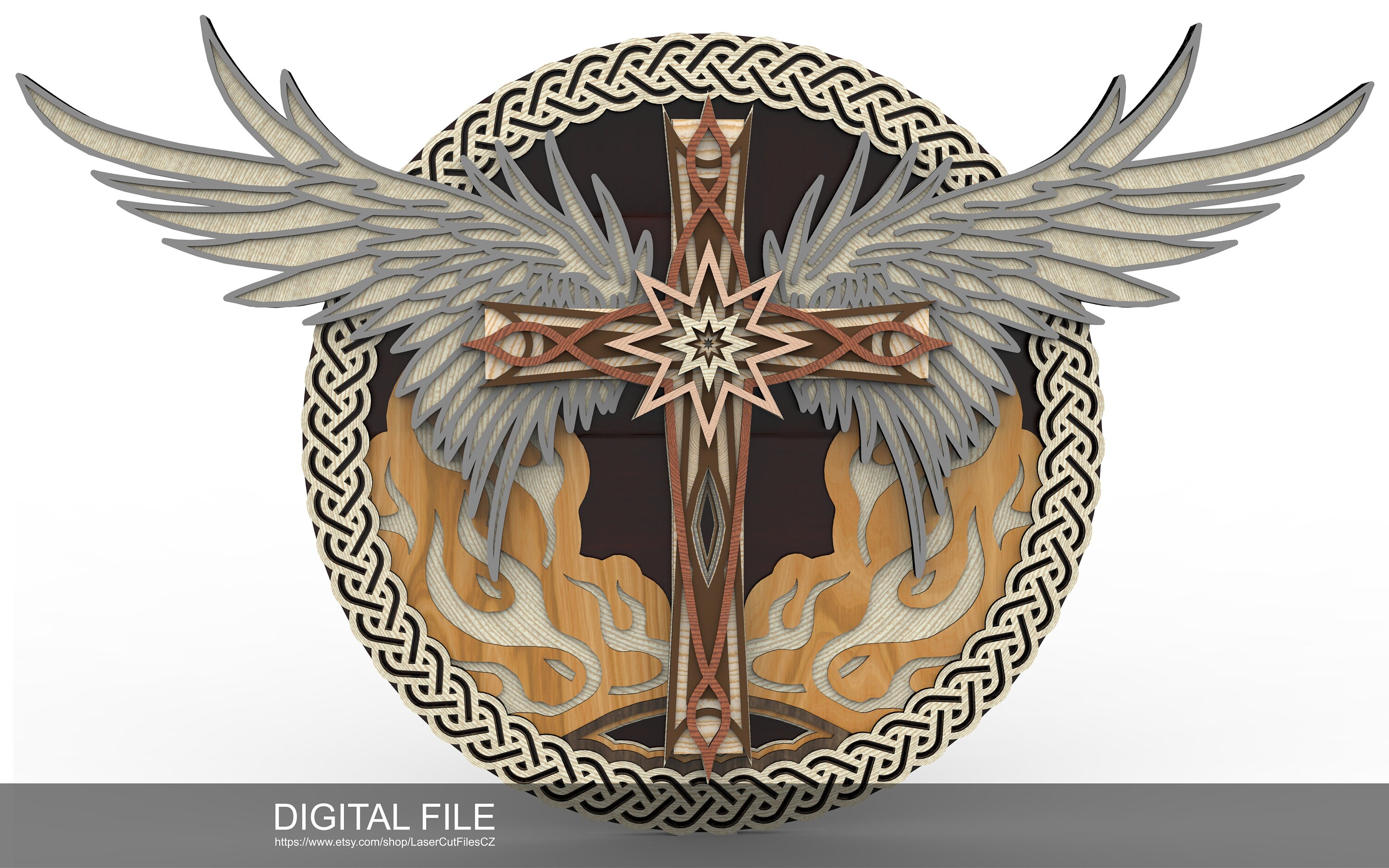 Multi-layered Cross. Laser Cut Files SVG, PDF, DXF Digital Product - Etsy