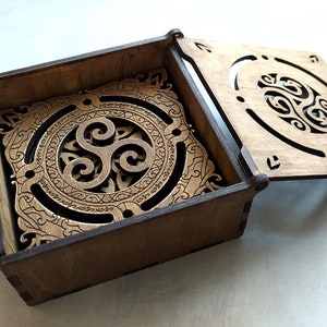 6 Celtic Coasters With Box 00135. Laser Cut Files SVG, PDF, DXF ...