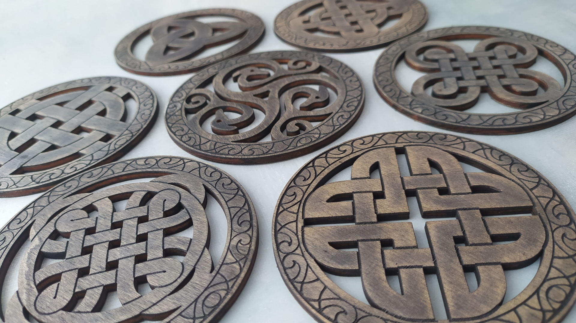 7 Celtic Coasters With Box. Laser Cut Files SVG PDF CDR - Etsy