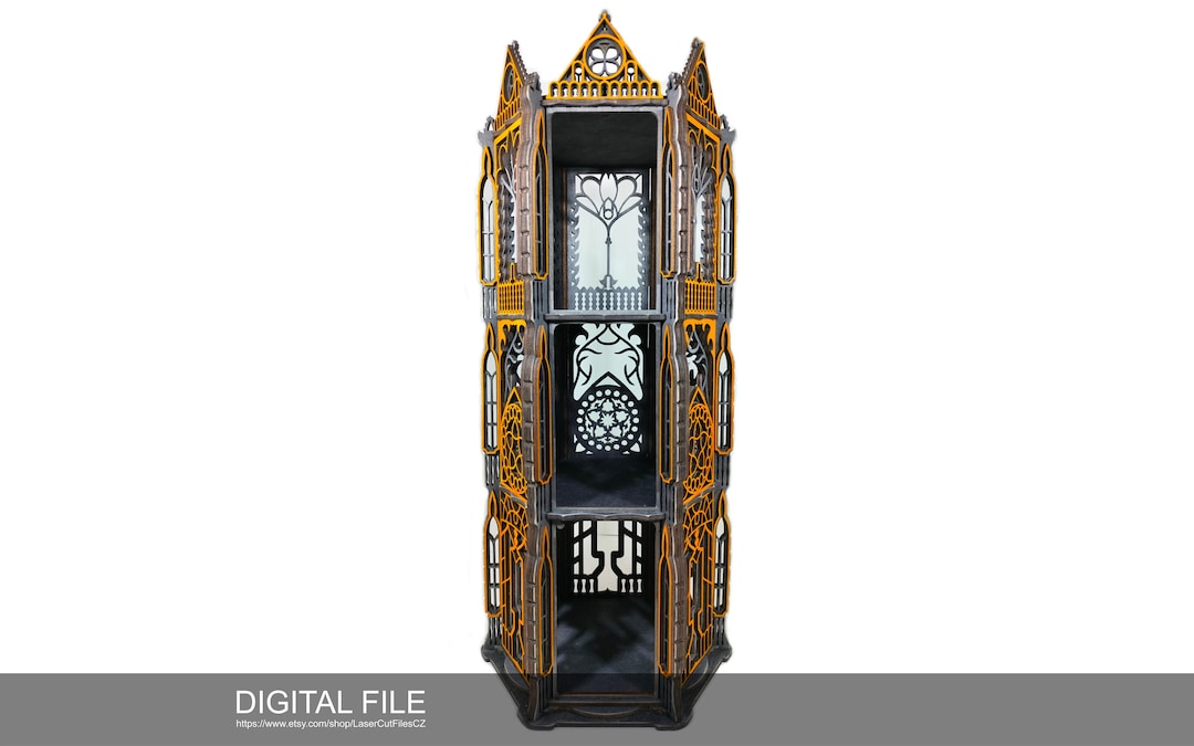 The Shelf is a Three-level "gothic". Laser Cut Files SVG, DXF, PDF ...