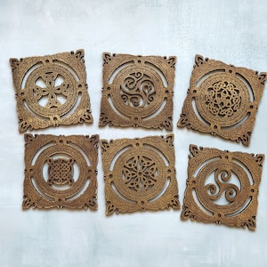 6 Celtic Coasters With Box 00135. Laser Cut Files SVG, PDF, DXF ...