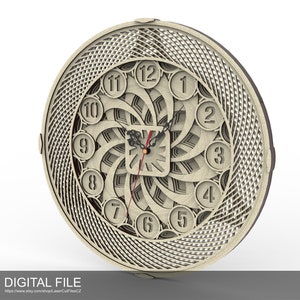 Multi-layer Wall Clock. Version W6. Laser Cut Files SVG, DXF, PDF ...
