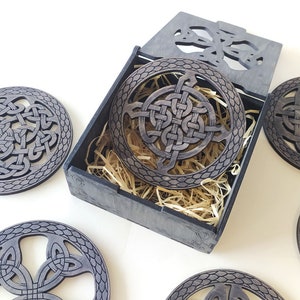 6 Celtic Coasters With Box. Laser Cut Files SVG, PDF, CDR Digital ...