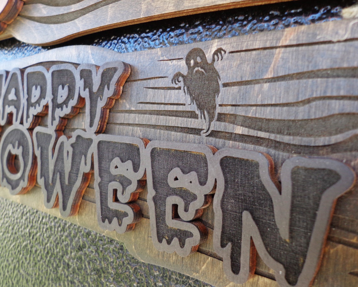 Halloween Sign. Laser Cut Files SVG, PDF, CDR Digital Product - Etsy