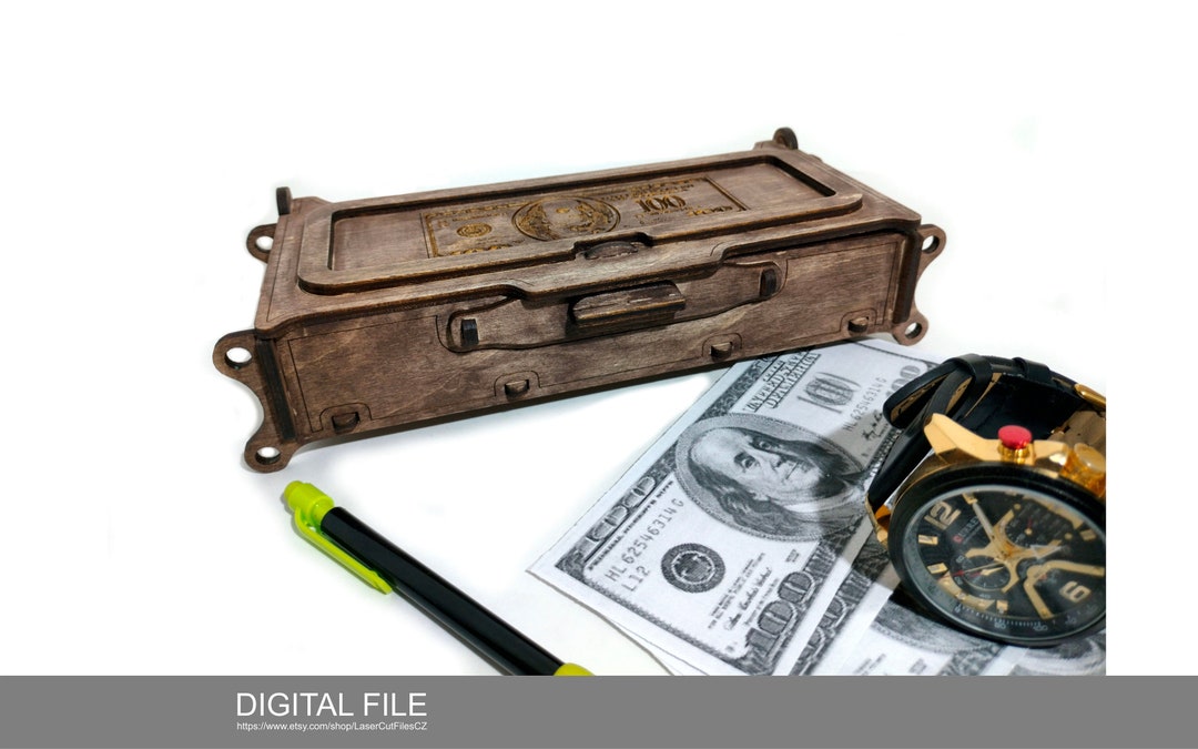 Banknote Box A0084. Laser Cut Files SVG, PDF, DXF Digital Product - Etsy