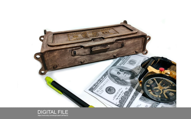 Banknote Box A0084. Laser Cut Files SVG PDF CDR Digital - Etsy