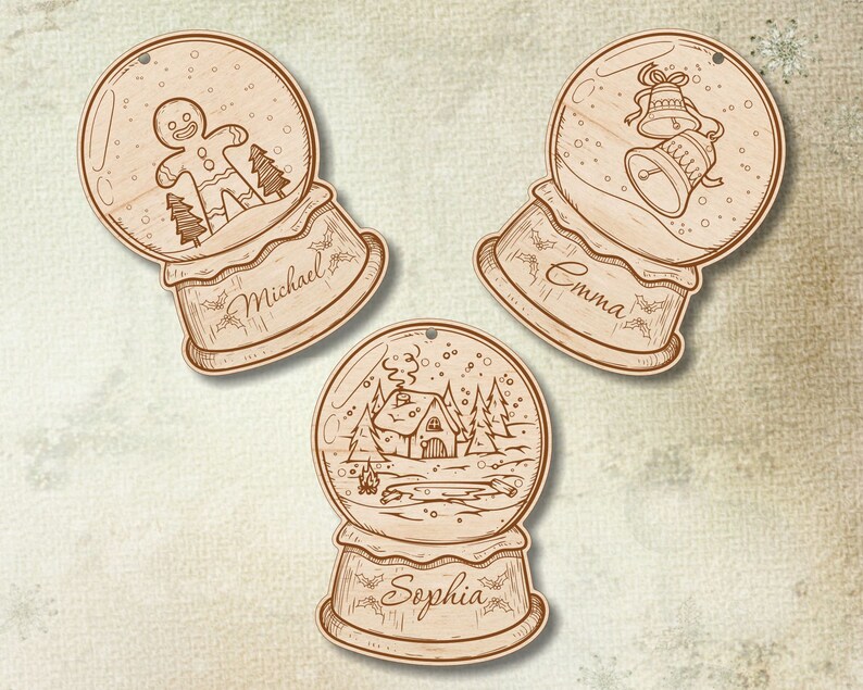 Christmas Snow Globe Ornaments. Laser Cut Files SVG PDF CDR - Etsy
