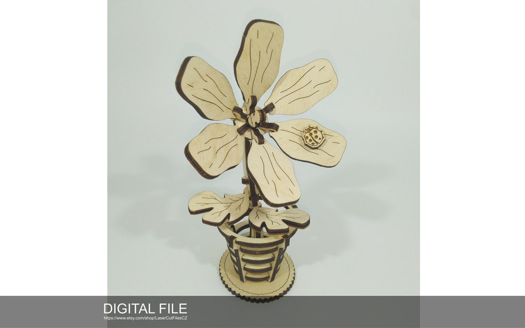 Flower 3D. Laser Cut Files SVG, DXF, PDF Digital Product - Etsy