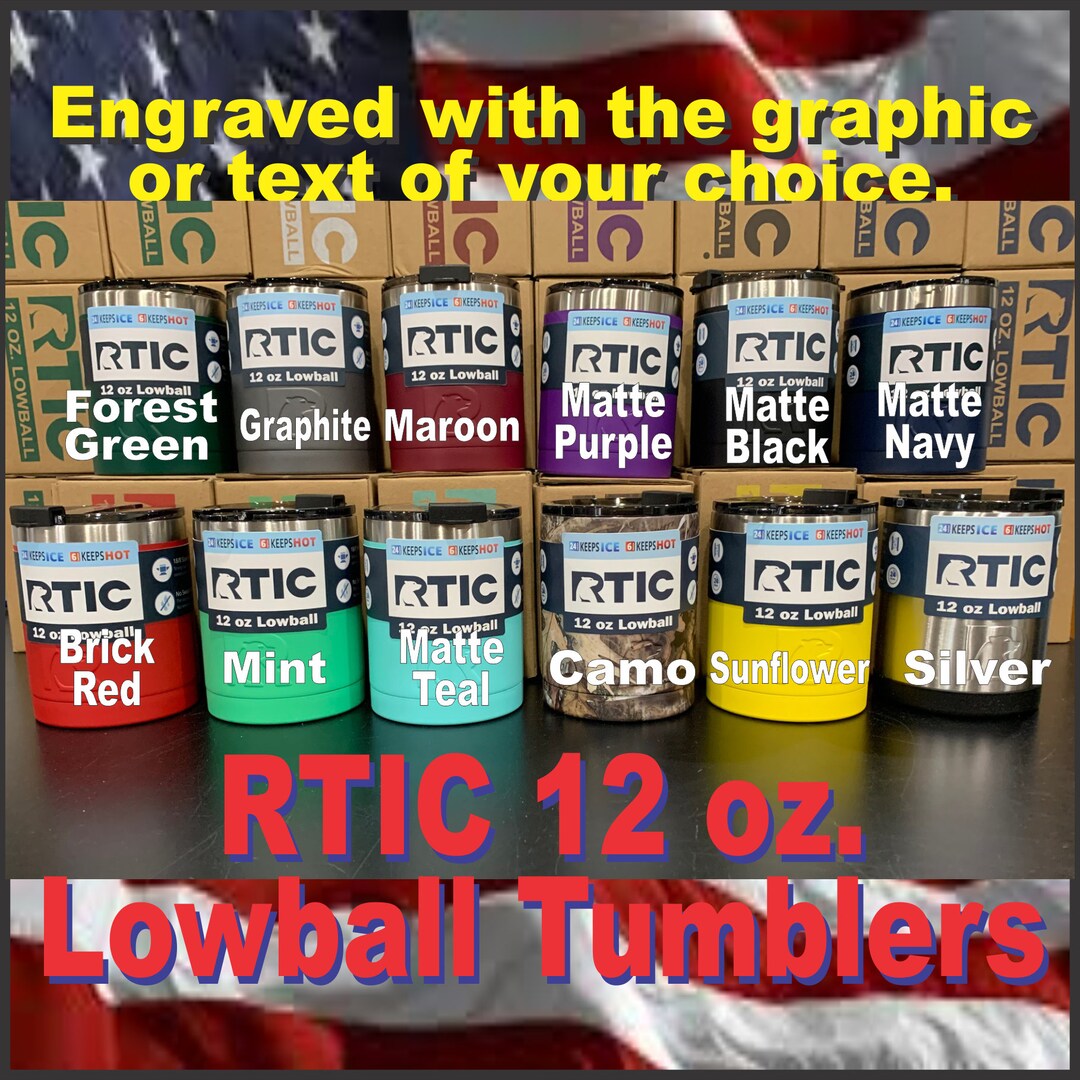 RTIC 12oz Matte Finish Color Lowball Tumbler - Custom Laser Engraved - Etsy