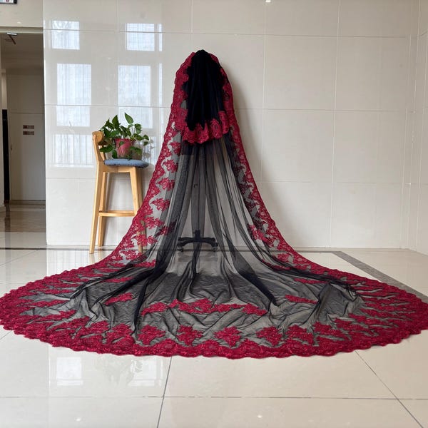 Red Veil - Etsy