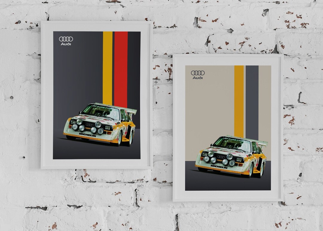 Audi Rally Car Quattro Poster Print Comes in 2 Variations. - Etsy