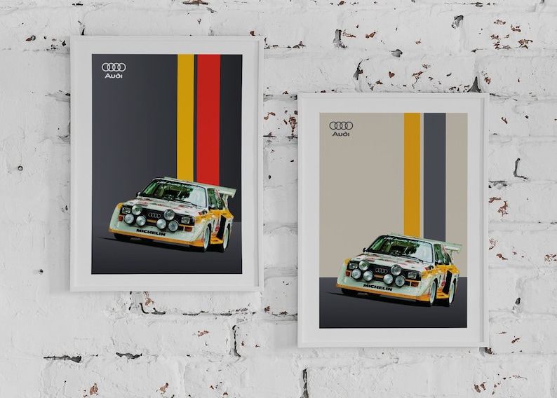 Audi Rally Car Quattro Poster Print Comes in 2 Variations. - Etsy