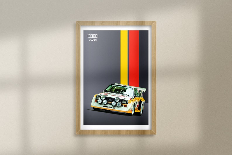 Audi Rally Car Quattro Poster Print Comes in 2 Variations. - Etsy