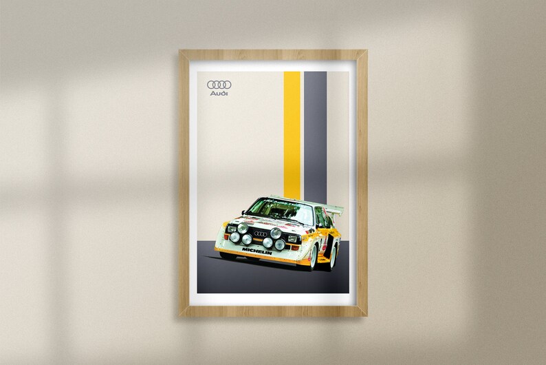 Audi Rally Car Quattro Poster Print Comes in 2 Variations. - Etsy