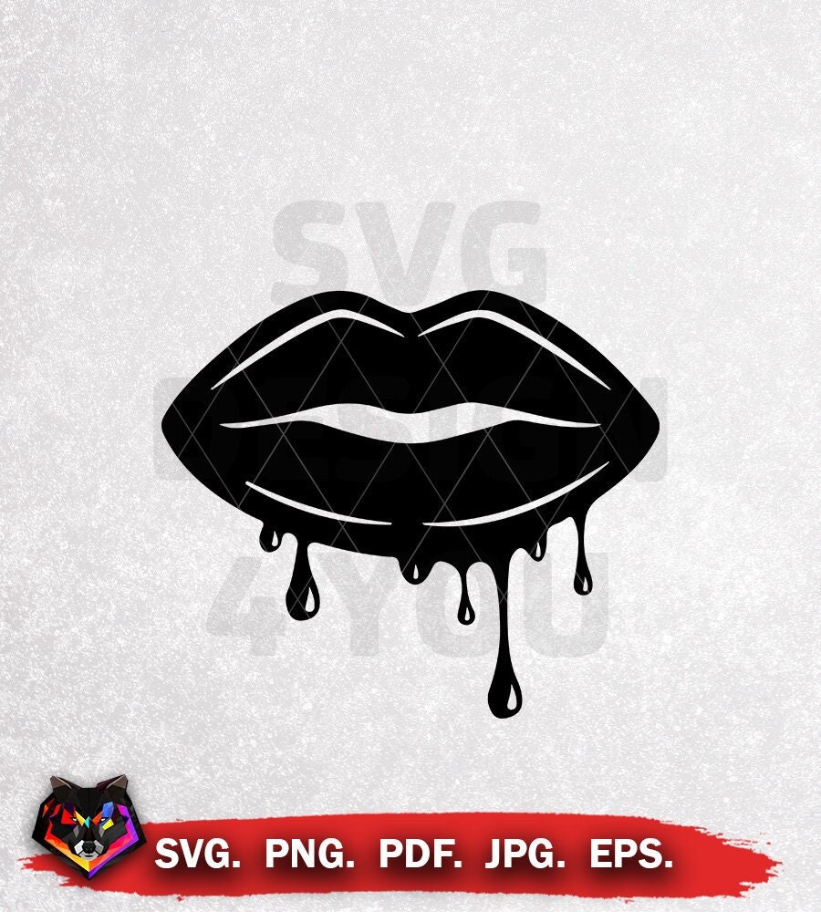 Dripping Lip, Design, Svg, Eps, Pdf, Png, Jpg, Women, Girl - Etsy