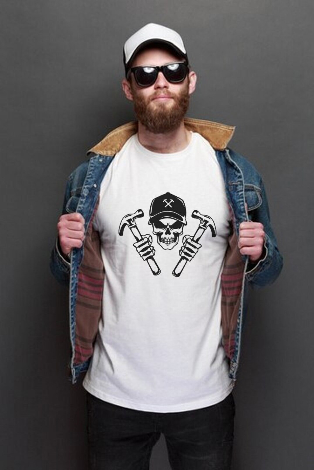 Skull, Carpenter, Hammer, Skeleton, Design, Svg, Eps, Pdf, Png, Jpg ...