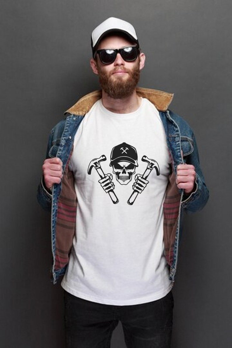 Skull, Carpenter, Hammer, Skeleton, Design, Svg, Eps, Pdf, Png, Jpg ...