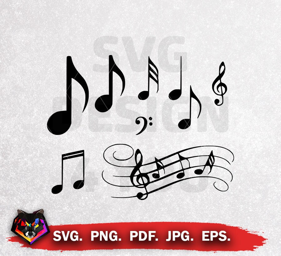Musical, Notes, Svg, Eps, Pdf, Png, Jpg, Digital Cricut File, Vector ...