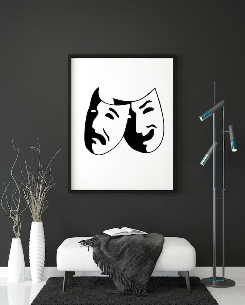 Comedy, Tragedy, Mask, Svg, Eps, Pdf, Png, Jpg, Digital Cricut File ...