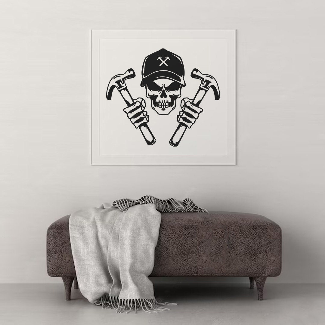 Skull, Carpenter, Hammer, Skeleton, Design, Svg, Eps, Pdf, Png, Jpg ...