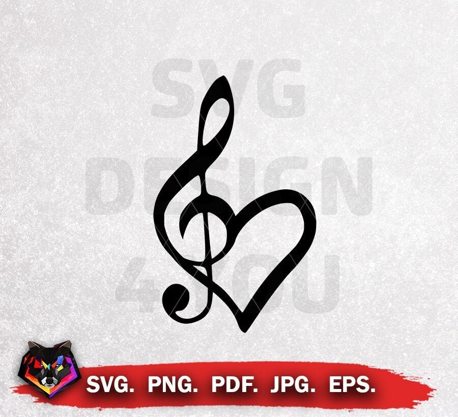 Music, Note, Heart, Svg, Eps, Pdf, Png, Jpg, Digital Cricut File ...