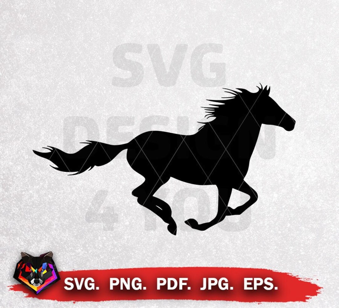 Horse Running Animal Silhouette Svg Eps Pdf Png Jpg - Etsy