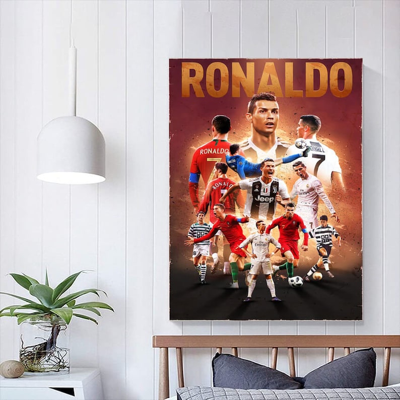 Cristiano Ronaldo Football Poster Canvas Wall Art Home Decor (no Frame ...