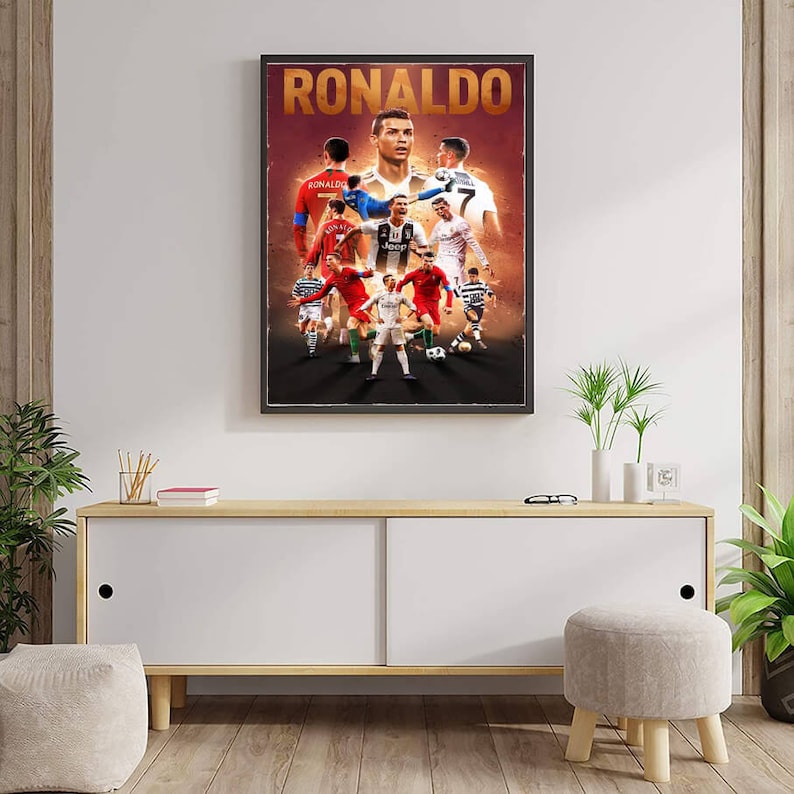 Cristiano Ronaldo Football Poster Canvas Wall Art Home Decor no Frame ...