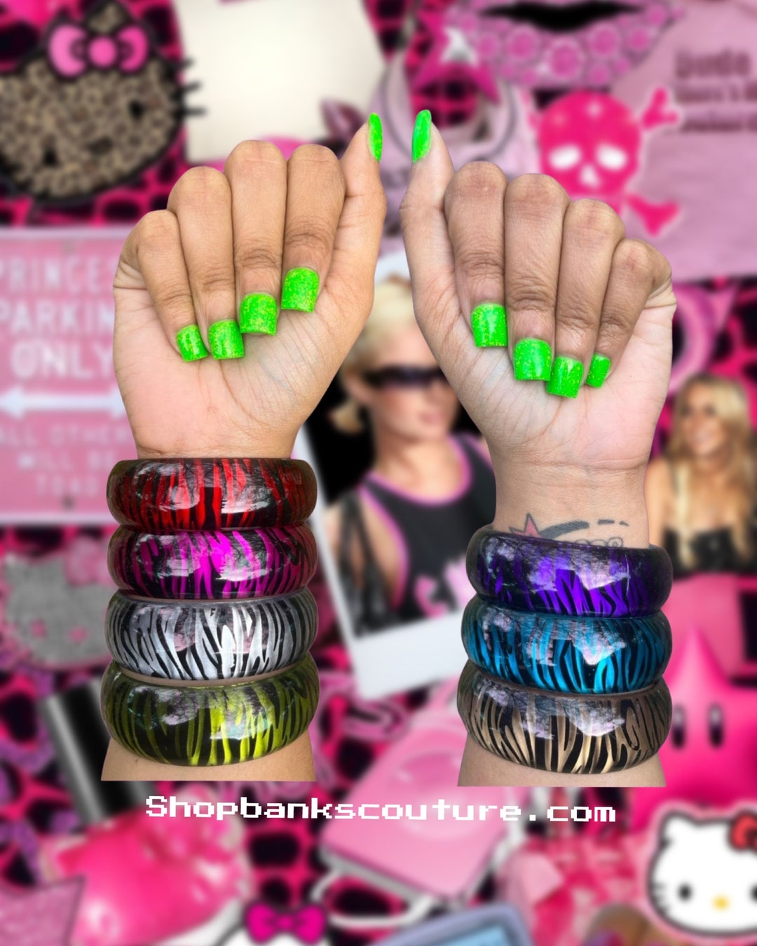 Y2K Large Zebra Bangle Bracelets Nostalgic Early 2000s Throwback ...