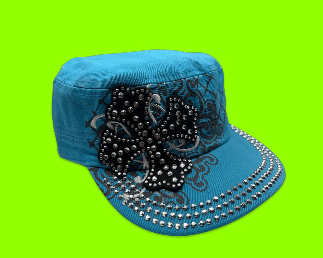 Mcbling Y2K Cadet Hat Trashy Y2K Aesthetic 2000s Rhinestone Denim Hat ...