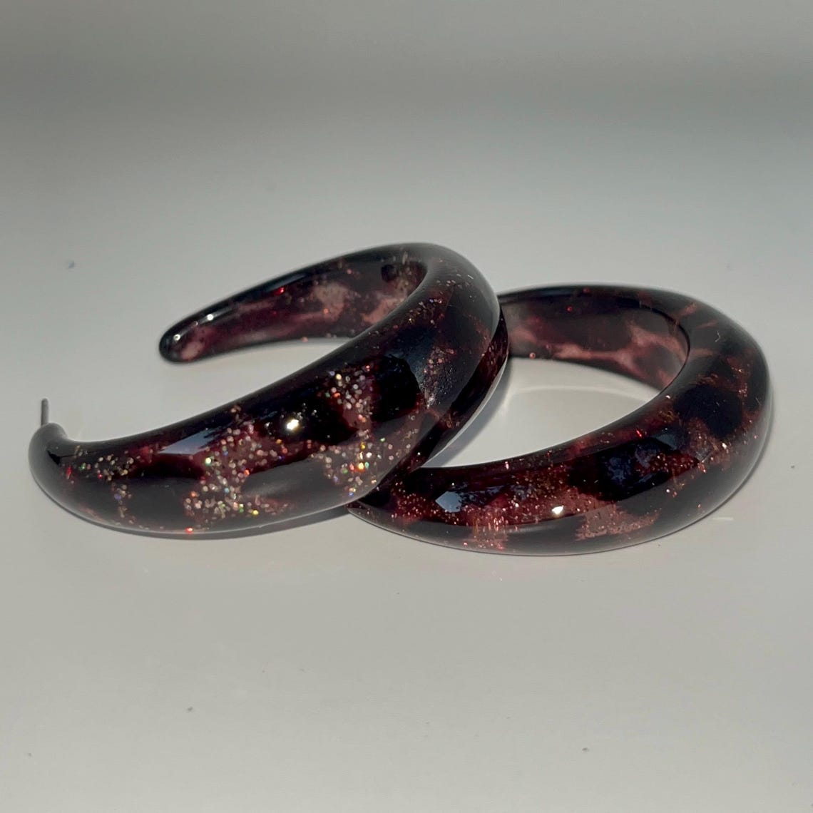 Y2K Glitter Lucite Hoop Earrings Vintage 1999 | Leopard Print Retro ...