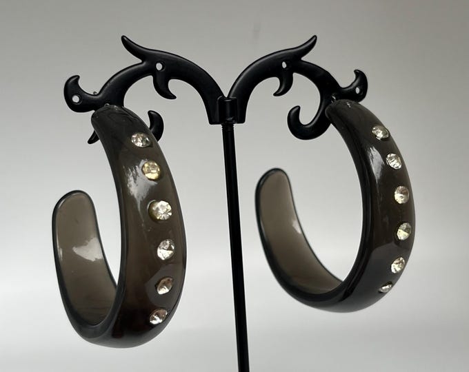 Y2K Vintage Early 2000s Hoop Earrings | Rhinestones | 3 Colors ...