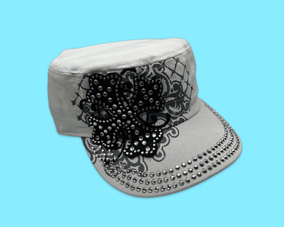 Mcbling Y2K Cadet Hat Trashy Y2K Aesthetic 2000s Rhinestone Denim Hat ...