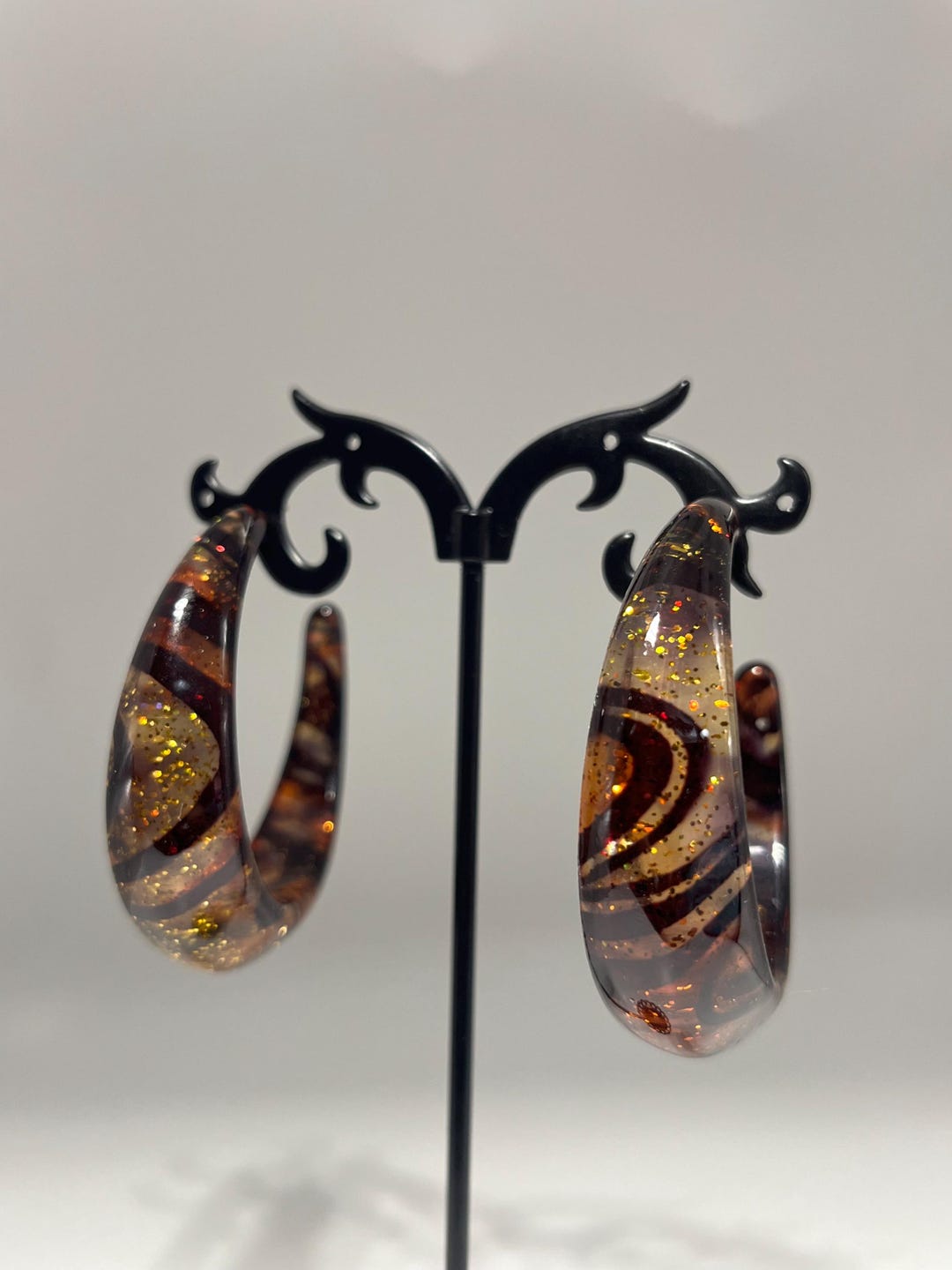 Y2K Vintage Glitter Swirl Design Hoop Earrings | Mcbling | Trashyy2k ...