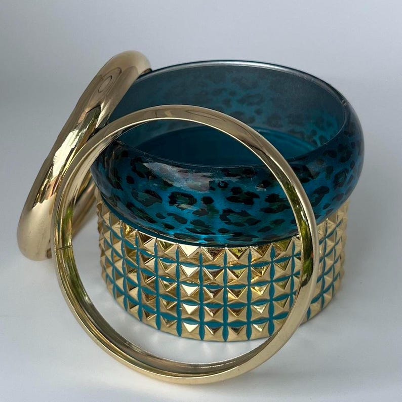 Y2K Vintage Gold Bangle Bracelets Set | Nostalgic | Early 2000s | Late ...