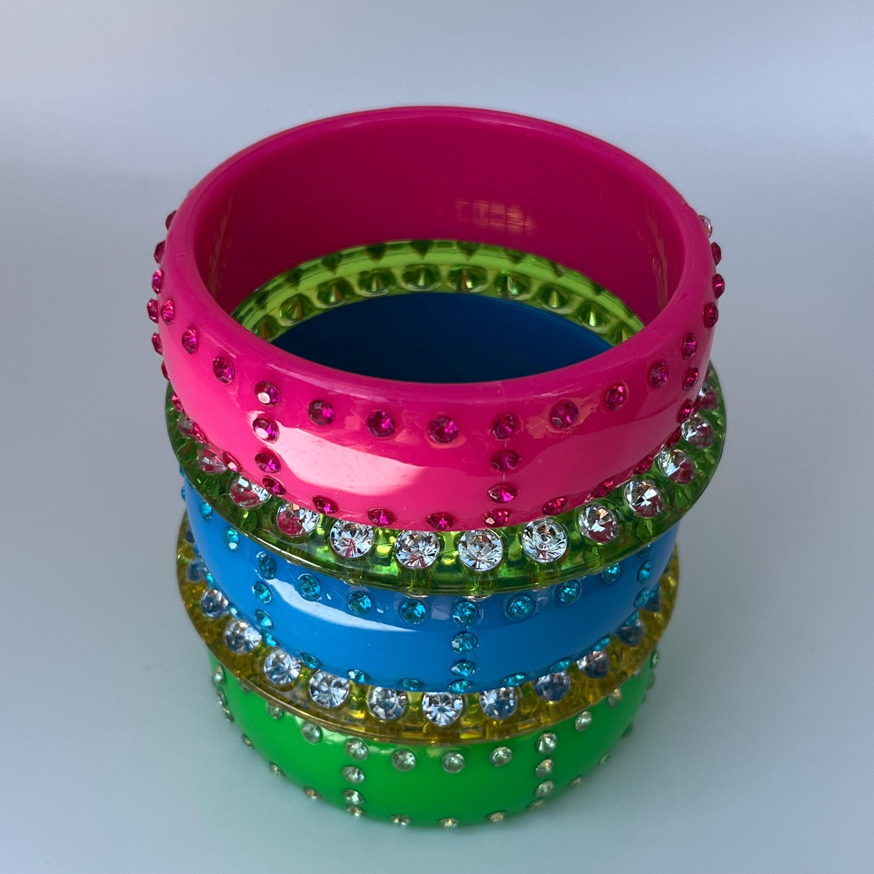 Y2K Vintage Bling Bangle Bracelets Set | Nostalgic | Early 2000s ...