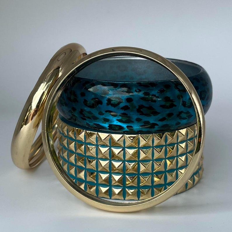 Y2K Vintage Gold Bangle Bracelets Set | Nostalgic | Early 2000s | Late ...