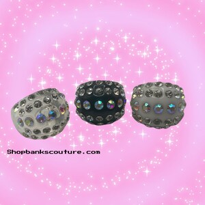 Y2k Rhinestone Bedazzled Dome Rings | Vintage 2000s | Early 2000s ...