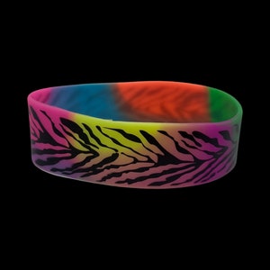Y2K Emo Scene Rubber Bracelets Rainbow Animal Print Zebra Leopard 2000s ...