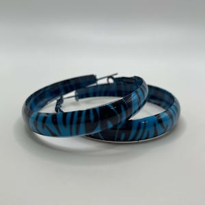 Y2K Blue Zebra Print Mini Hoop Earrings Mcbling Trashyy2k 2000s Jewelry ...