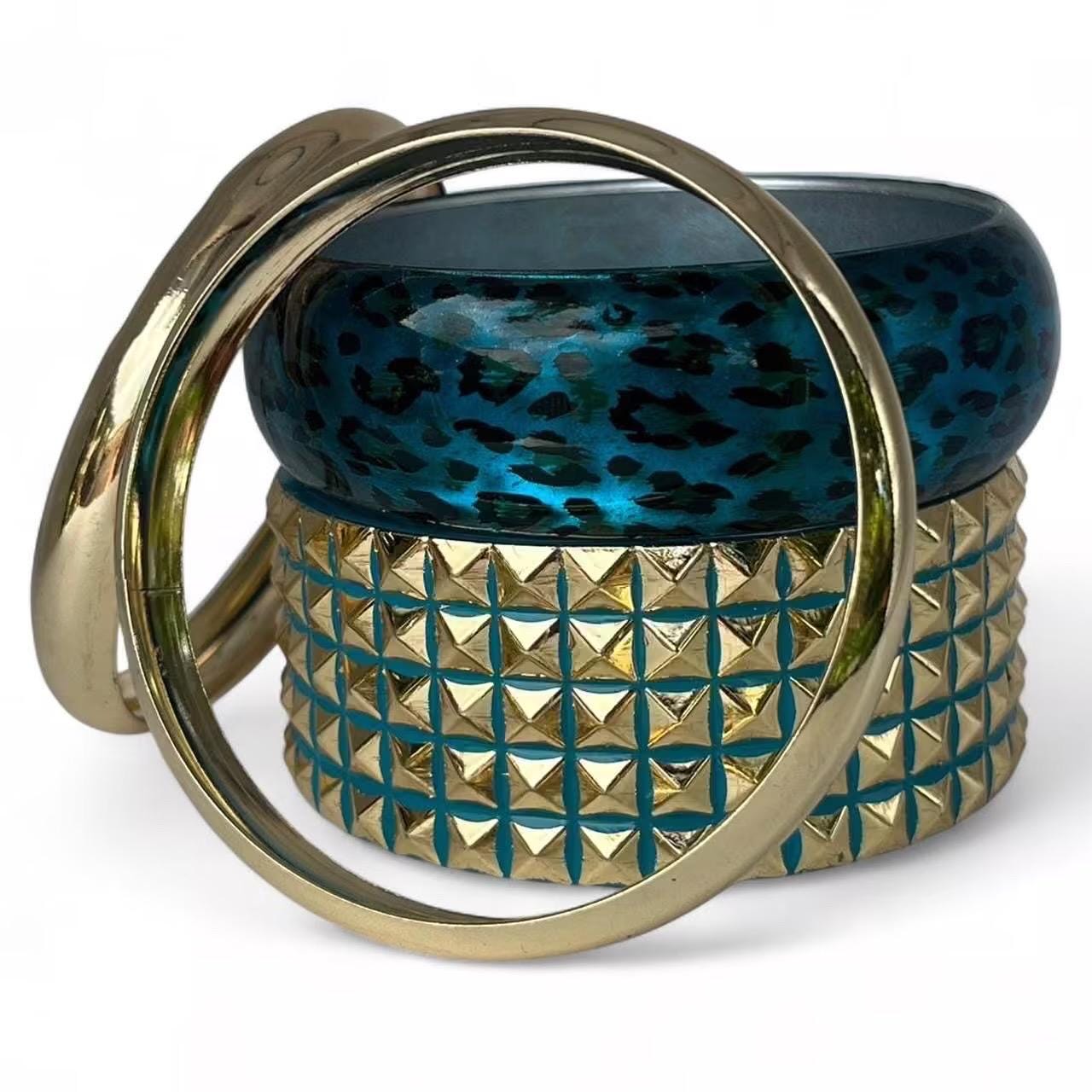 Y2K Vintage Gold Bangle Bracelets Set | Nostalgic | Early 2000s | Late ...
