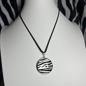 Y2K Zebra Print Glass Necklace | Emo | Cyber Y2K | Early 2000s | Trashy ...