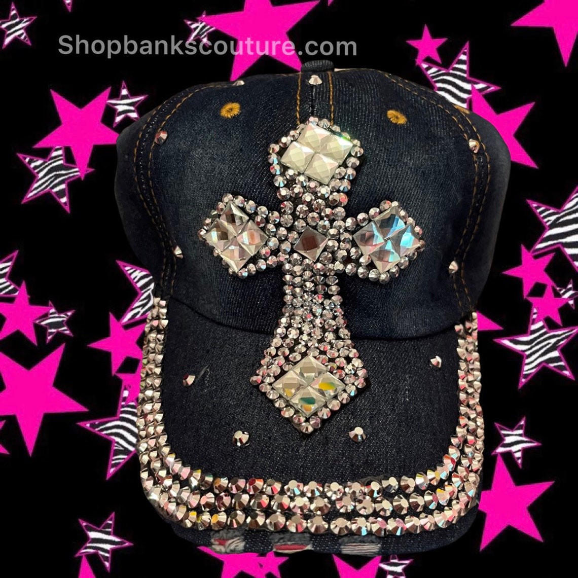 Mcbling Blingy Hat Trashy Y2K Aesthetic 2000s Rhinestone - Etsy