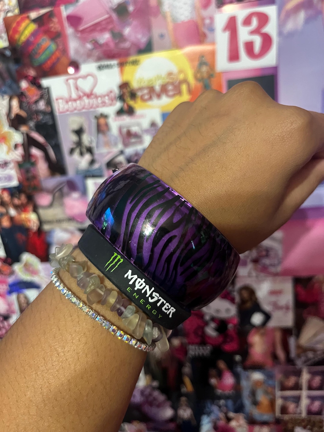 Y2K Large Purple Zebra Bangle Bracelets Emo Scene Nostalgic Early 2000s ...