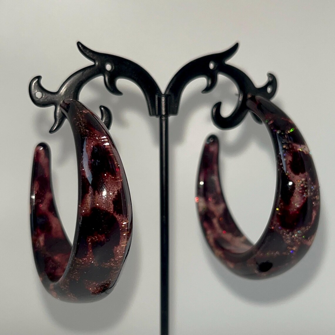 Y2K Vintage Glitter Leopard Print Hoop Earrings | Mcbling | Trashyy2k ...
