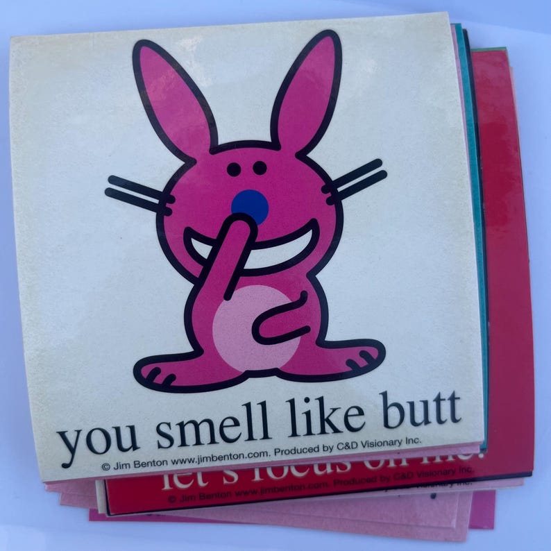 Early 2000s Vintage Happy Bunny Stickers | 2000s Memorabilia ...