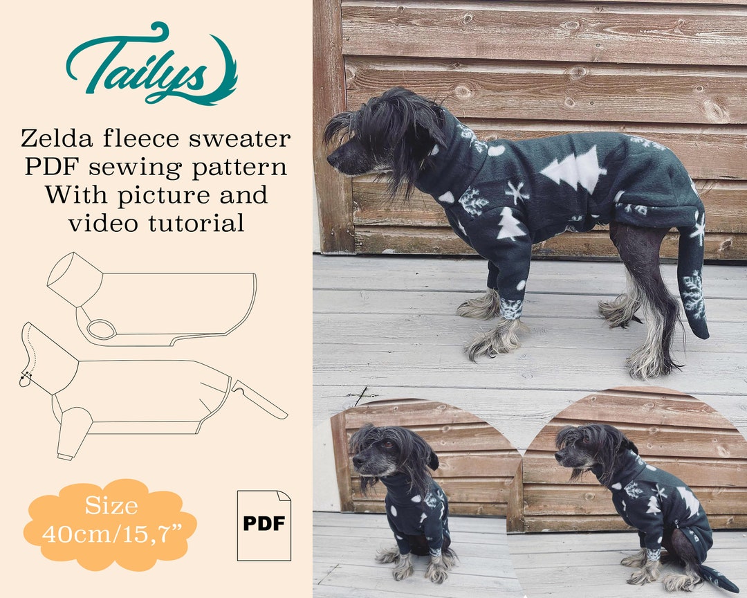 40cm/15,7inch Zelda Fleece Sweater for Your Dog PDF Sewing Pattern With ...