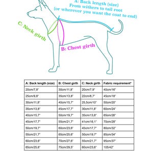 Easy Dog Coat PDF Sewing Pattern Multiple Sizes 20-65cm/8-26inches With ...