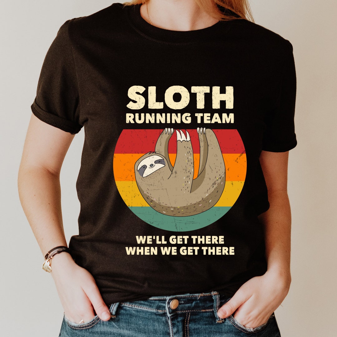 Sloth Running Team Tee Funny Marathon Runners T-shirt - Etsy