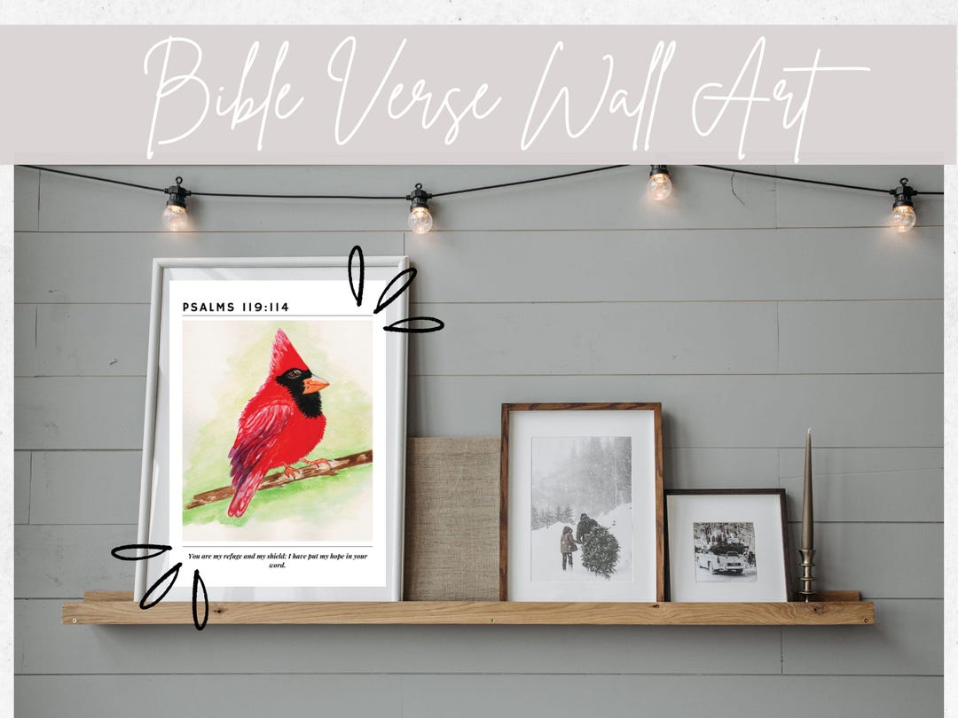 Cardinal Bird Bible Verse Art Printable: Scripture Wall Decor (digital ...
